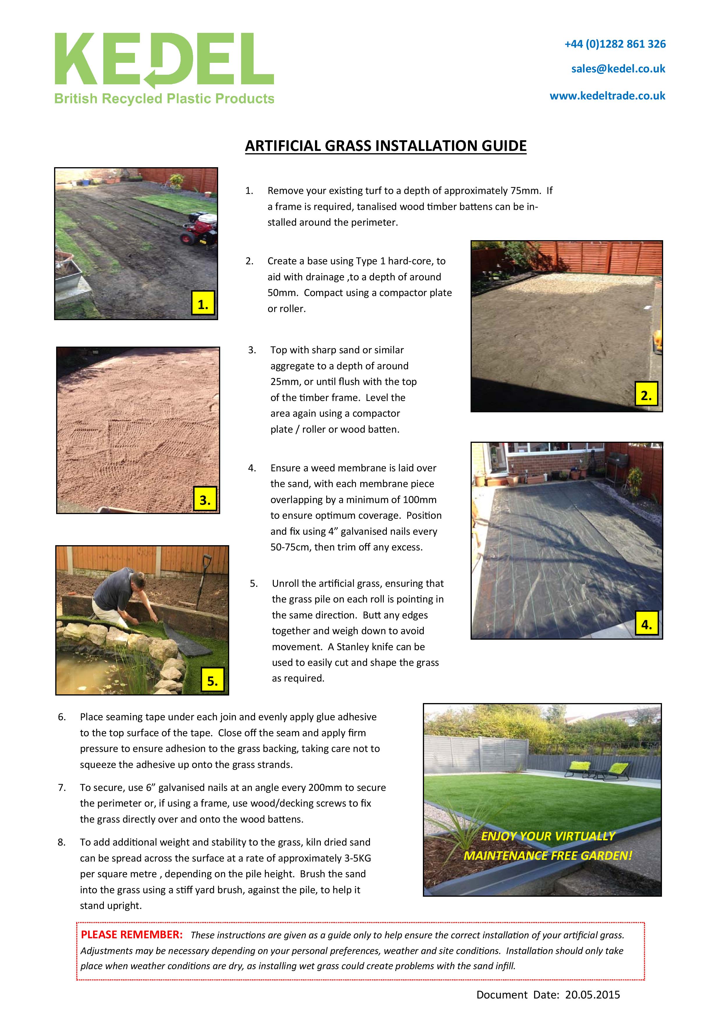 Artificial Grass Technical Specifications