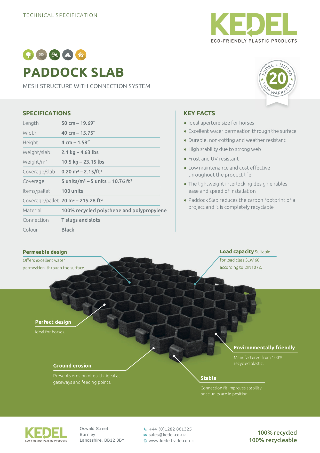 Paddock Ground Reinforcement Grid | Recycled Plastic