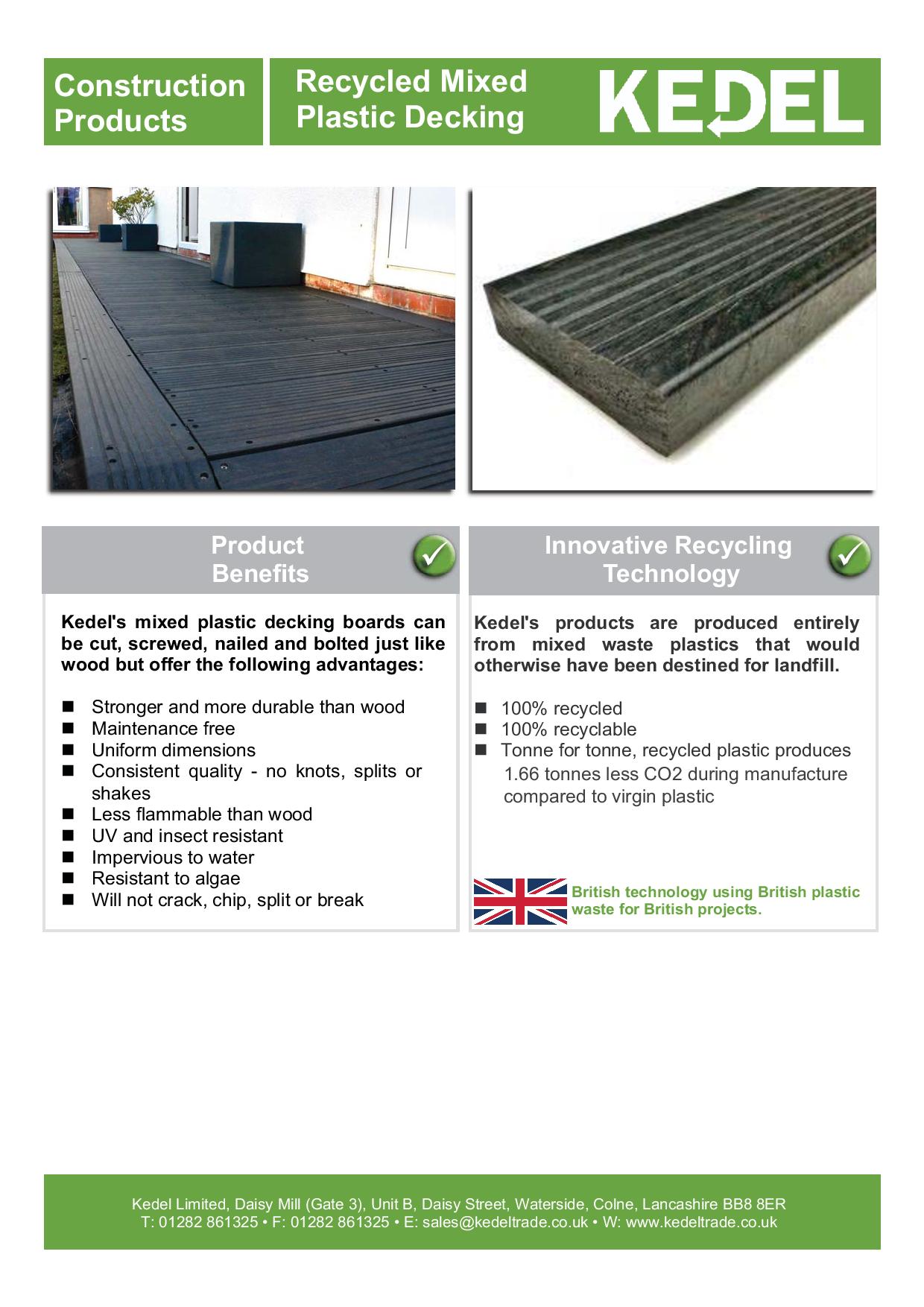 Recycled Plastic Product Leaflets & Brochures - Kedel Limited UK