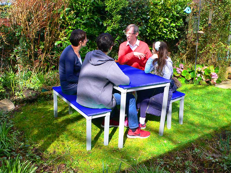 Recycled Plastic Eco-Table and Bench Set