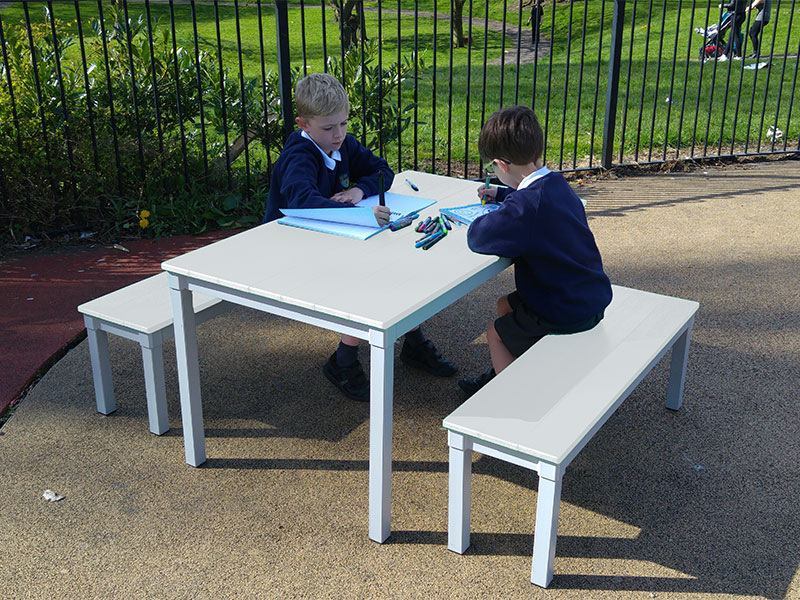 Recycled Plastic Eco-Table and Bench Set