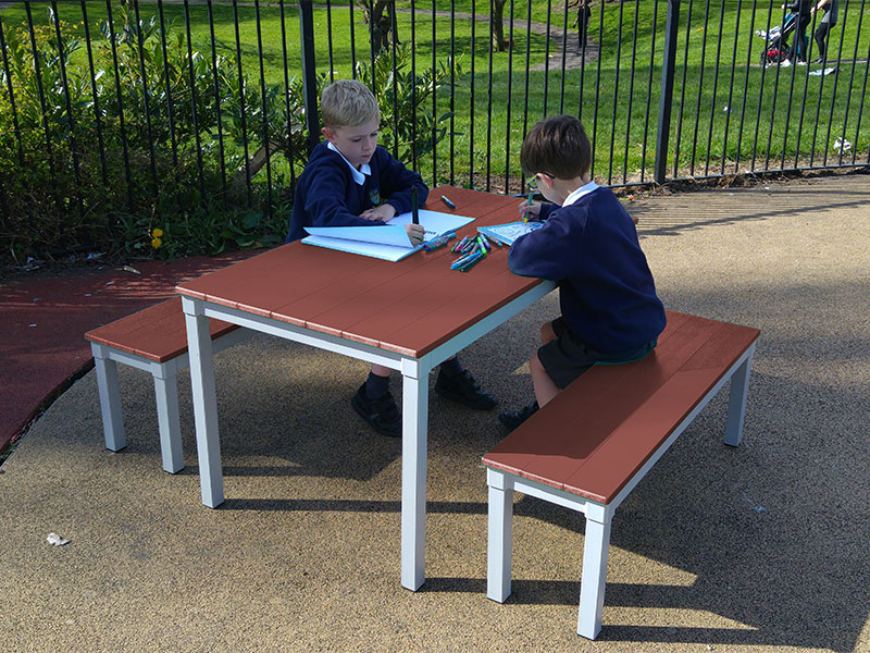 Recycled Plastic Eco-Table and Bench Set