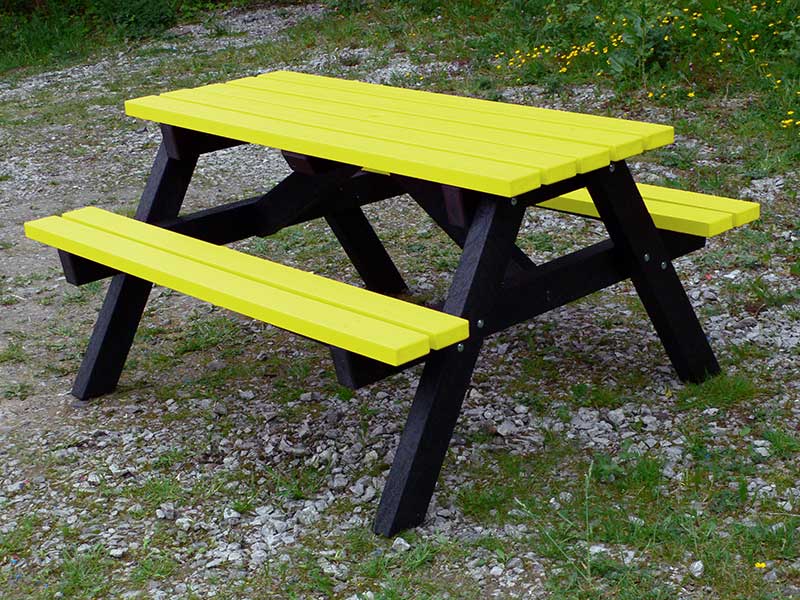 Recycled Plastic Multicoloured Picnic Table | Rainbow Furniture