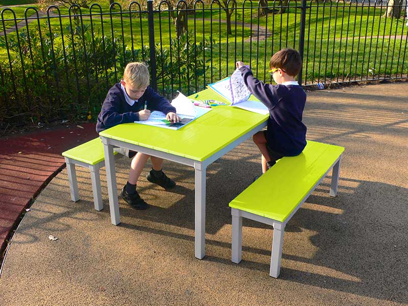 Recycled Plastic Eco-Table and Bench Set